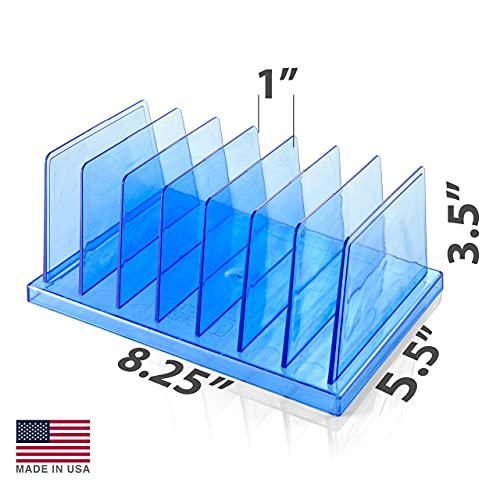 Officemate Blue Glacier Standard Sorter, 7 Compartments, Transparent Blue (23214)