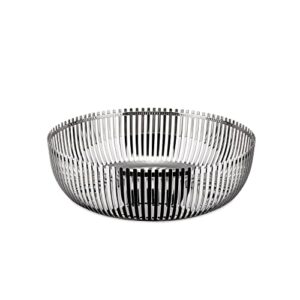 alessi round basket, 23cm, silver