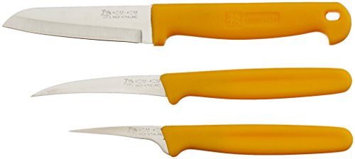 Kom Kom Fruit and Vegetable Carving Knives Set C, Yellow, 11 x 1 x 5 inches