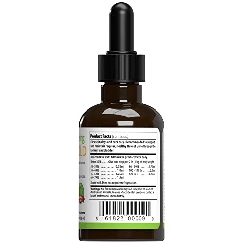 Pet Wellbeing Urinary Gold for Dogs - Vet-Formulated - Canine Urinary Tract Health, UTI & Bladder Infection, Normal Urine pH - Natural Herbal Supplement 2 oz (59 ml)