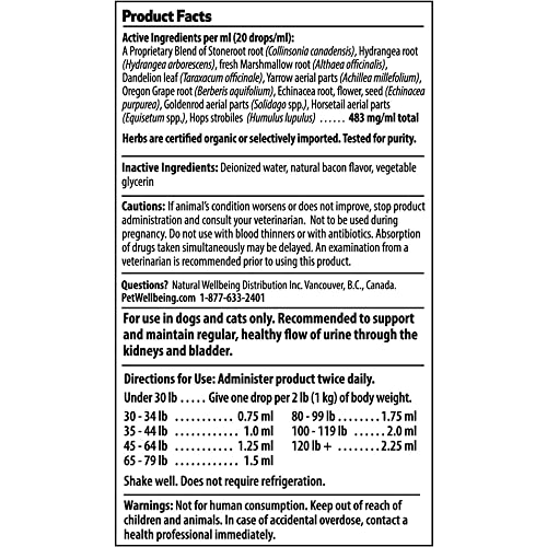 Pet Wellbeing Urinary Gold for Dogs - Vet-Formulated - Canine Urinary Tract Health, UTI & Bladder Infection, Normal Urine pH - Natural Herbal Supplement 2 oz (59 ml)