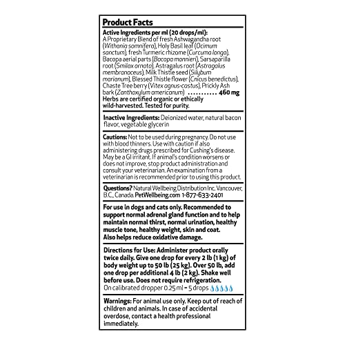 Pet Wellbeing Adrenal Harmony Gold - Vet-Formulated - for Dog Cushing's, Adrenal Health, Cortisol Balance - Natural Herbal Supplement 2 oz (59 ml)