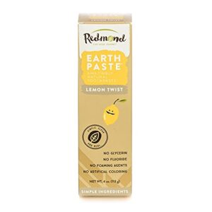 REDMOND - Earthpaste All Natural Non-Fluoride Vegan Organic Non GMO Real Ingredients Toothpaste, Lemon Twist, 4 Ounce, (3 Pack)