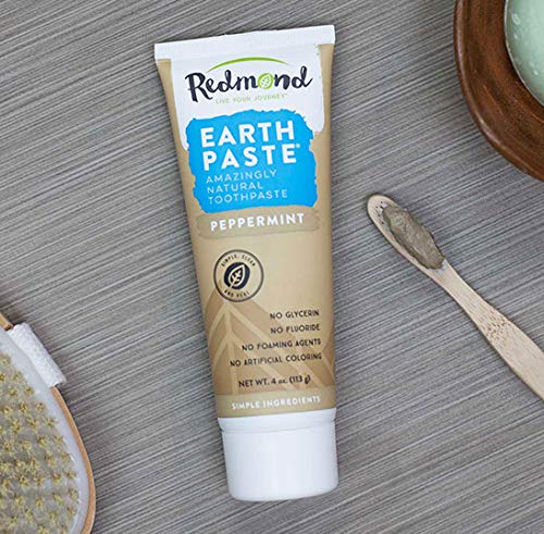 REDMOND Earthpaste All Natural Non-Fluoride Vegan Non GMO Real Ingredients Toothpaste (Variety Pack (Lemon, Wintergreen, Cinnamon, Pep)), 4 Ounce (Pack of 4)