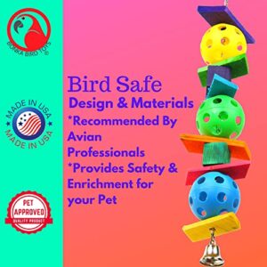 Bonka Bird Toys 1230 Ball Chewy Bird Toy Parrot cage Stuff Cages African Grey Cockatoo Macaw Amazon Foot Paper Aviary Conure Small Macaws