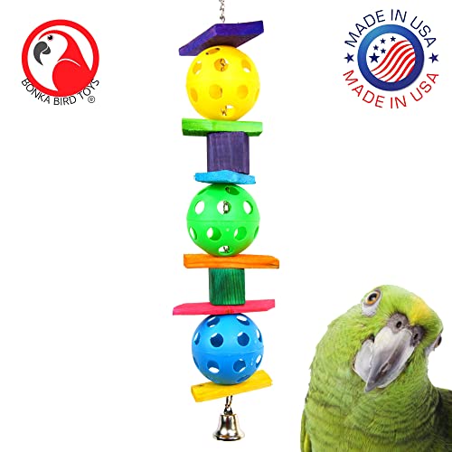 Bonka Bird Toys 1230 Ball Chewy Bird Toy Parrot cage Stuff Cages African Grey Cockatoo Macaw Amazon Foot Paper Aviary Conure Small Macaws