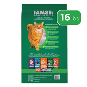 IAMS PROACTIVE HEALTH Healthy Senior Dry Cat Food with Chicken Cat Kibble, 16 lb. Bag