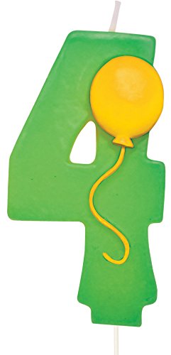 Creative Converting Numerical Balloon Candle, 3", Green