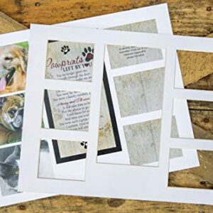 Pet Memorial Collage Frame for Dog or Cat with Sympathy Pawprints Left by You Poem - Made in the USA