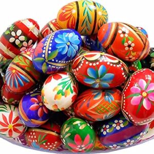 Importer AM Polish Easter Handpainted Wooden Eggs (Pisanki), Set of 6 Medium Eggs