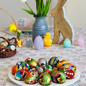 Importer AM Polish Easter Handpainted Wooden Eggs (Pisanki), Set of 6 Medium Eggs