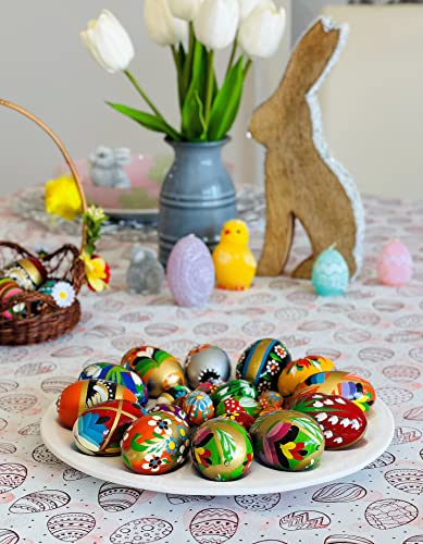 Importer AM Polish Easter Handpainted Wooden Eggs (Pisanki), Set of 6 Medium Eggs