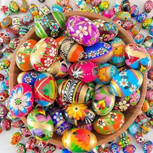 Importer AM Polish Easter Handpainted Wooden Eggs (Pisanki), Set of 6 Medium Eggs