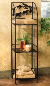 black forest decor bear metal linen shelf