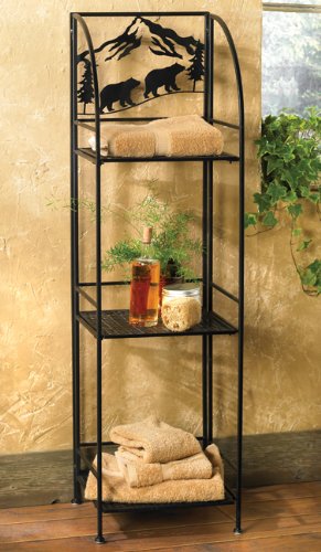 BLACK FOREST DECOR Bear Metal Linen Shelf