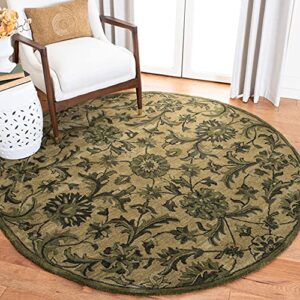 SAFAVIEH Antiquity Collection Area Rug - 6' x 9', Olive & Green, Handmade Traditional Oriental Wool, Ideal for High Traffic Areas in Living Room, Bedroom (AT824A)