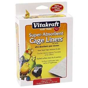 vitakraft cage liners for birds - for parrot, parakeet, conure, and cockatiel cages white 20" x 18"