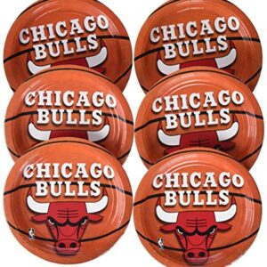 Amscan Chicago Bulls Round Dessert Plates, 7" | Pack of 8, Multicolored