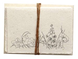 handmade seeded plantable note cards with envelopes set of 6 wildflowers