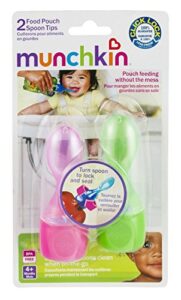 munchkin click lock food pouch spoon tips - 2 ea colors may vary