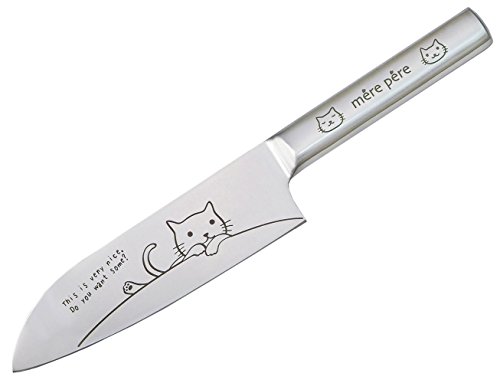 東亜金属(Toa) Merpale 770-305 Cat Santoku Knife, Blade Length: Approx. 6.7 inches (17 cm)