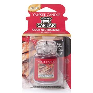 yankee candle 1220909e car freshener, car jar ultimate, sparkling cinnamon