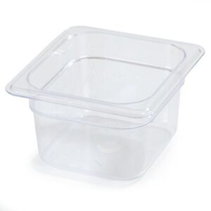 Carlisle FoodService Products Plastic Food Pan 1/6 Size 4 Inches Deep Clear