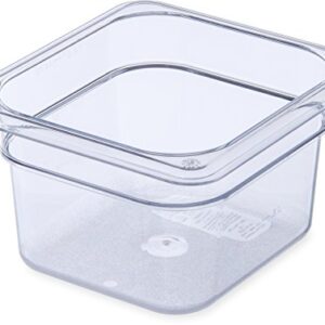 Carlisle FoodService Products Plastic Food Pan 1/6 Size 4 Inches Deep Clear