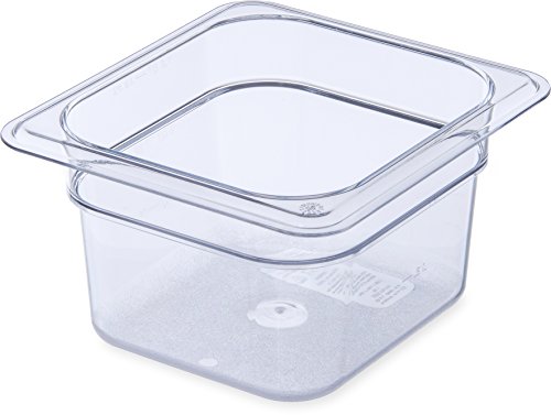 Carlisle FoodService Products Plastic Food Pan 1/6 Size 4 Inches Deep Clear