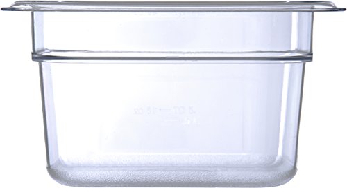 Carlisle FoodService Products Plastic Food Pan 1/6 Size 4 Inches Deep Clear