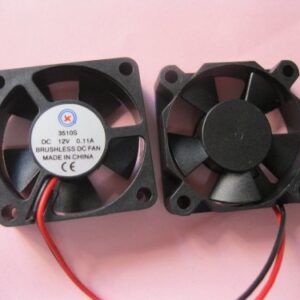 2 pcs Brushless DC Cooling Fan 12V 3510S 5 Blades 2 Wire 35x35x10mm Sleeve-Bearing Skywalking