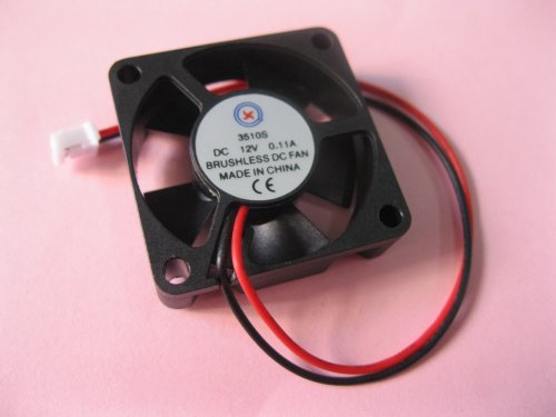 2 pcs Brushless DC Cooling Fan 12V 3510S 5 Blades 2 Wire 35x35x10mm Sleeve-Bearing Skywalking