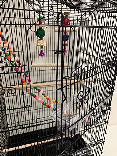 Large Double Roof Top Flight Bird Cage with Toys for Cockatiels Sun Parakeets Green Cheek Conures Aviary Budgie Finch Lovebird Canary Pet Bird Travel Cage