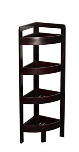 ehemco 4 tier bamboo corner storage shelf, 31.5 inches, espresso