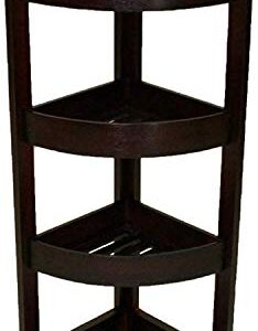 eHemco 4 Tier Bamboo Corner Storage Shelf, 31.5 Inches, Espresso