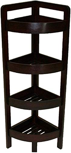 eHemco 4 Tier Bamboo Corner Storage Shelf, 31.5 Inches, Espresso