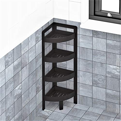 eHemco 4 Tier Bamboo Corner Storage Shelf, 31.5 Inches, Espresso