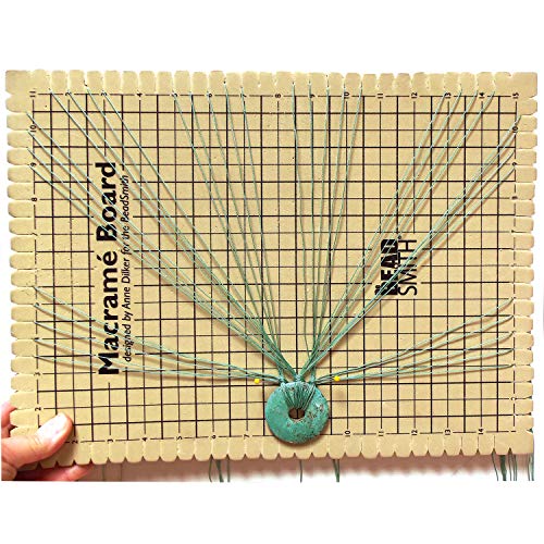 The Beadsmith Macrame Board, 11.5 x 15.5 inches, 0.5-inch-Thick Foam, 10x14" Grid for Measuring, Bracelet Project with Instructions Included, Create Macrame and Knotting Creations