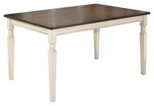 signature design by ashley whitesburg cottage dining table, seats up to 6, brown & antique white