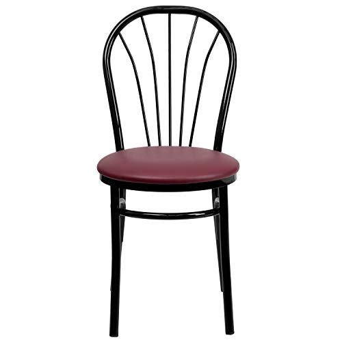 Flash Furniture HERCULES Series Fan Back Metal Chair - Burgundy Vinyl Seat