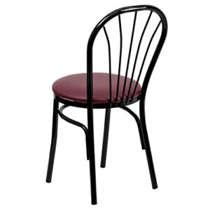 Flash Furniture HERCULES Series Fan Back Metal Chair - Burgundy Vinyl Seat