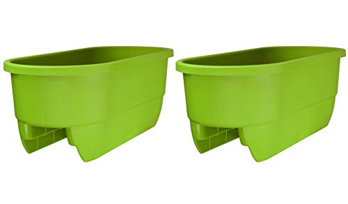 Apollo Exports International AP-5720/MG/2, Margarita, 24" Dual Deck Railing Planter, (Set of 2)