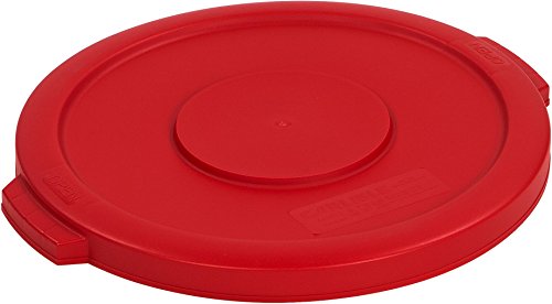 CFS 34101105 Bronco Polyethylene Round Lid, 16.13" Overall Diameter x 2.13" Height, Red, For 10 Gallon Containers (Case of 6)