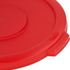 CFS 34101105 Bronco Polyethylene Round Lid, 16.13" Overall Diameter x 2.13" Height, Red, For 10 Gallon Containers (Case of 6)