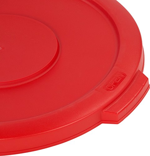 CFS 34101105 Bronco Polyethylene Round Lid, 16.13" Overall Diameter x 2.13" Height, Red, For 10 Gallon Containers (Case of 6)