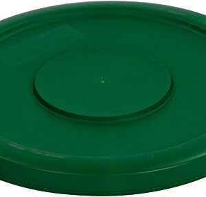 CFS 34101109 Bronco Polyethylene Round Lid, 16.13" Overall Diameter x 2.13" Height, Green, For 10 Gallon Containers (Case of 6)