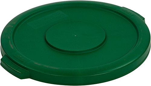 CFS 34101109 Bronco Polyethylene Round Lid, 16.13" Overall Diameter x 2.13" Height, Green, For 10 Gallon Containers (Case of 6)