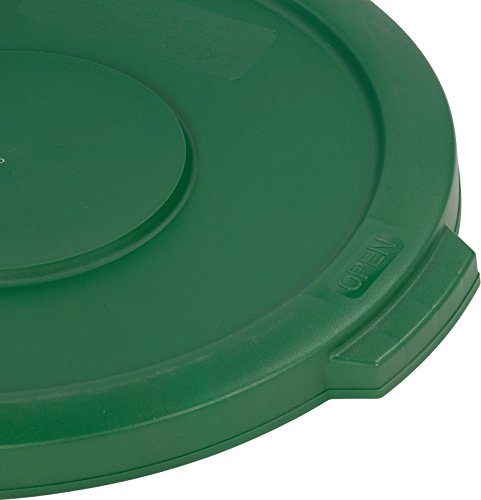 CFS 34101109 Bronco Polyethylene Round Lid, 16.13" Overall Diameter x 2.13" Height, Green, For 10 Gallon Containers (Case of 6)