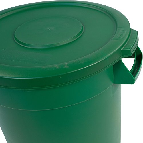 CFS 34101109 Bronco Polyethylene Round Lid, 16.13" Overall Diameter x 2.13" Height, Green, For 10 Gallon Containers (Case of 6)