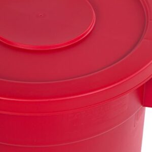 Carlisle FoodService Products 34102105 Bronco Polyethylene Round Lid, 20" Overall Diameter x 2.13" Height, Red, For 20 Gallon Containers (Case of 6)